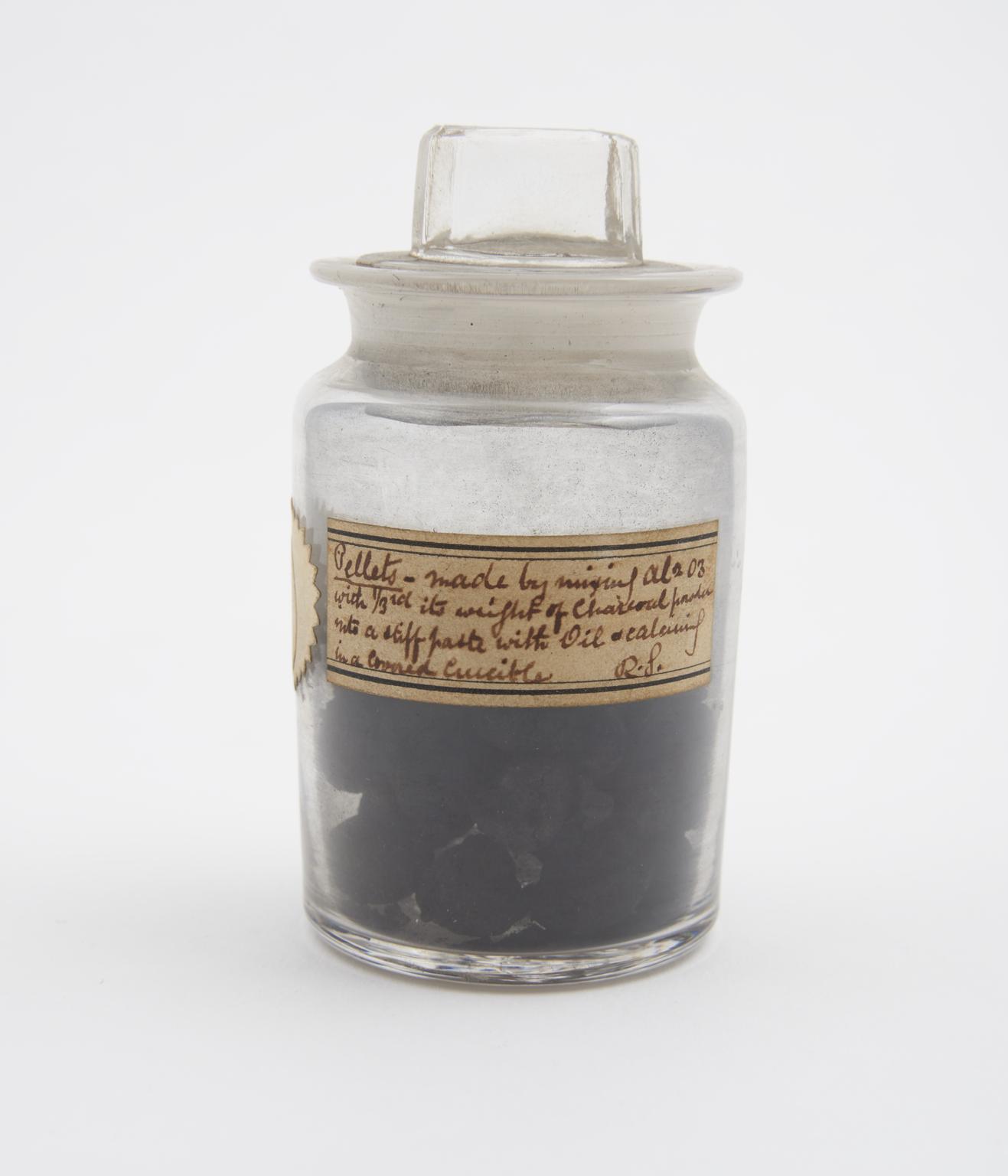 Pellets produced by mixing alumina with one-third of its weight of ...