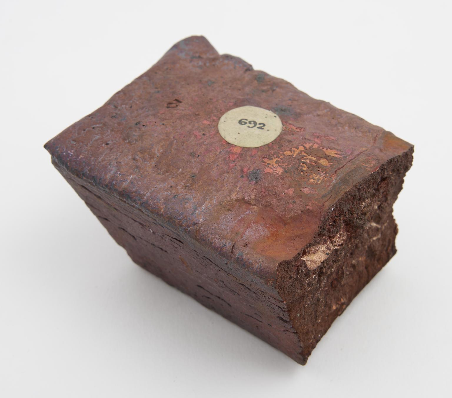 Set of seven specimens illustrating the process of copper refining ...