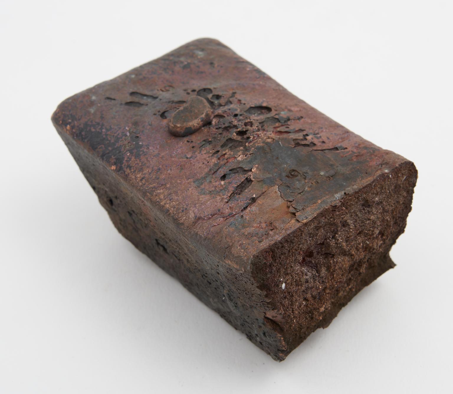 Set of seven specimens illustrating the process of copper refining ...