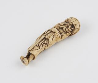 Netsuke in form of Shoki, the demon queller, depicted as T'ang Dynasty ...