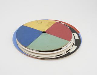 Eleven colour wheel cards in various designs for use on colour wheels ...