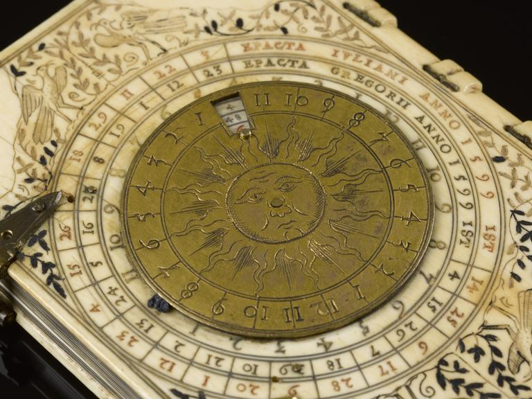 Ivory tablet compass sundial in the form of a book | Science Museum ...