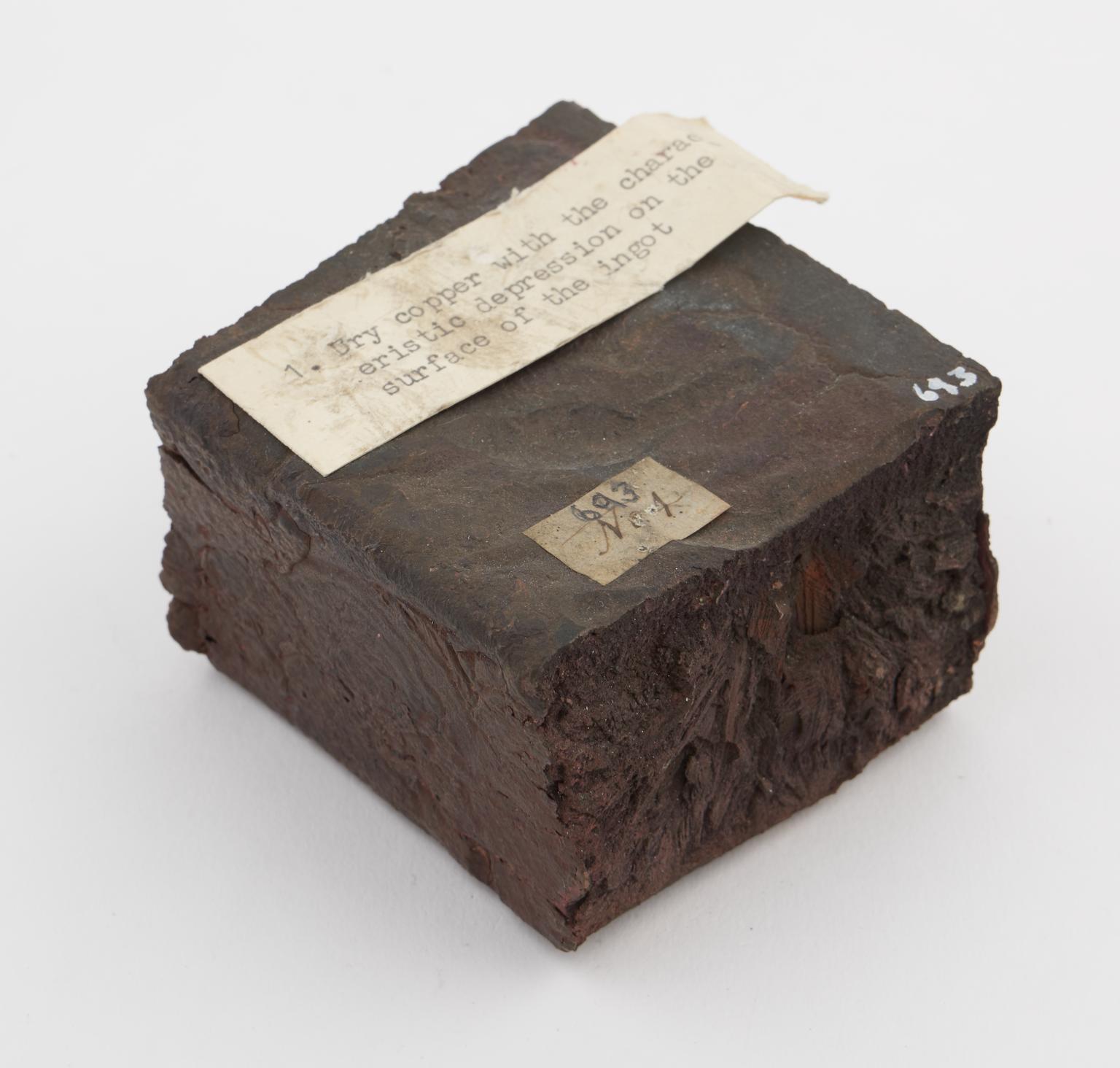 Set of nine specimens illustrating the process of copper refining at ...