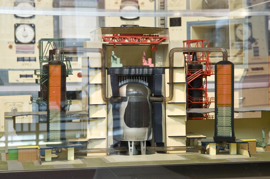 Sectioned Model of one of the Calder Hall Nuclear Power Station ...
