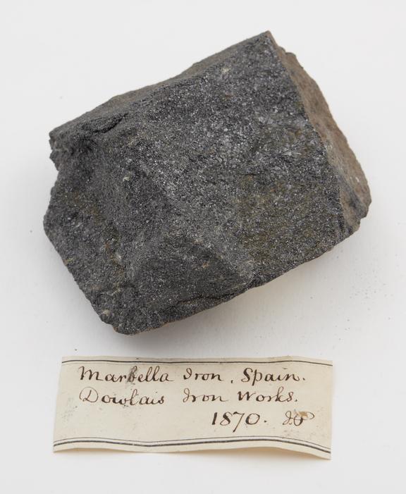 Micaceous iron ore from Marbella, Spain, smelted at Dowlais Iron Works ...