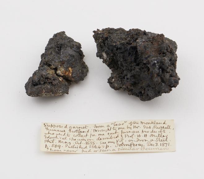 Garnet produced in the base of an iron furnace at Monkland | Science ...