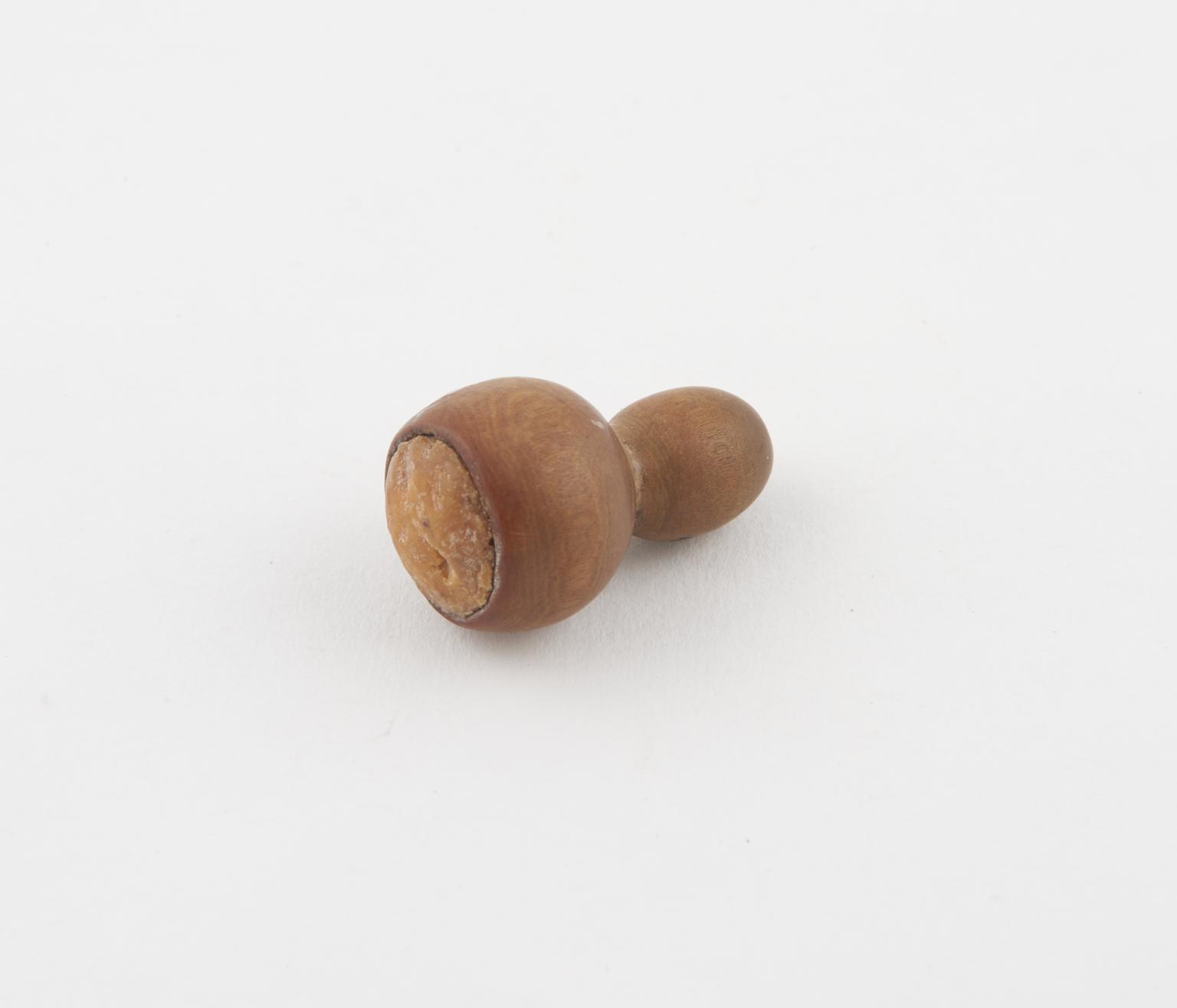 Wooden ear ornament acorn shaped | Science Museum Group Collection
