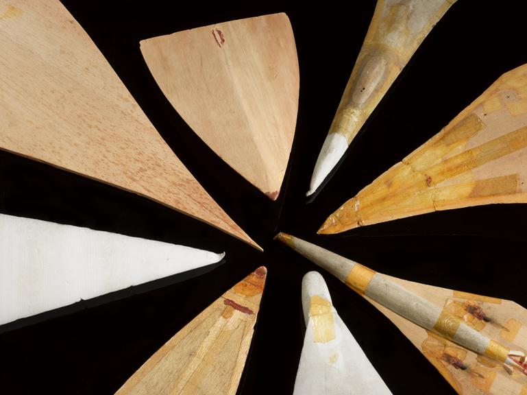 37 wing models used during the investigation of the Concorde wing shape ...