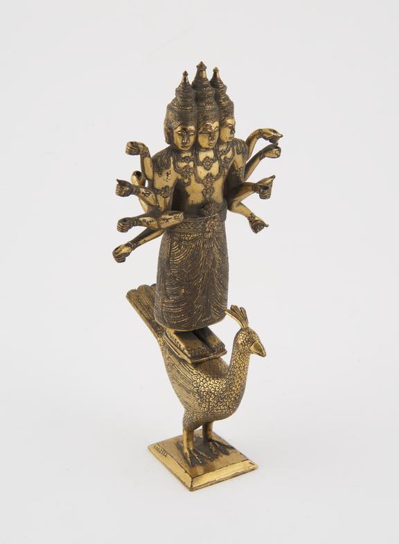 Statue of 3-headed deity standing on back of bird | Science Museum ...