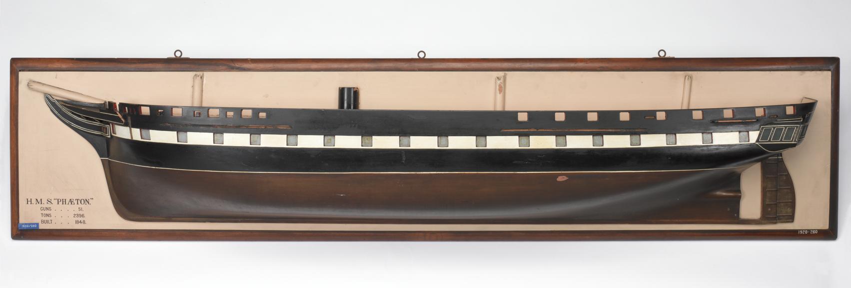 half block model of H.M.S. "Phaeton" | Science Museum Group Collection