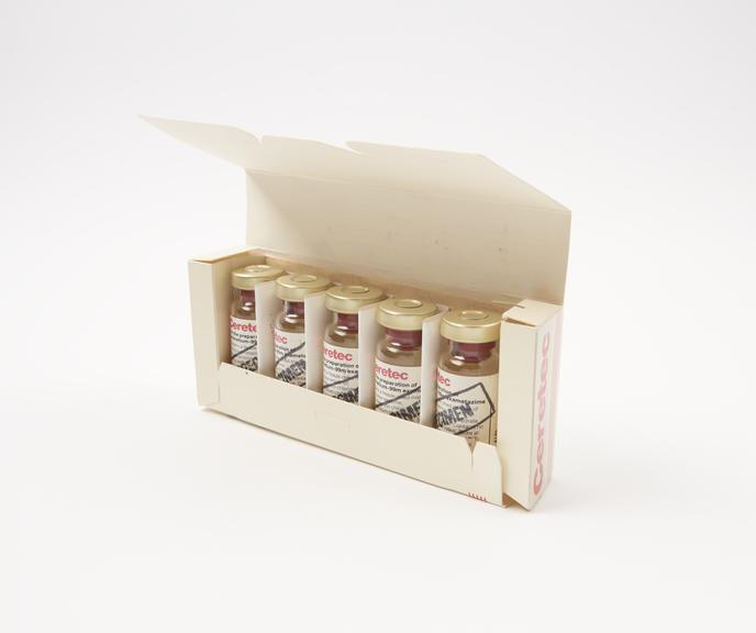 Ceretec, used as diagnostic, to visualise blood flow in the brain, 1988 ...