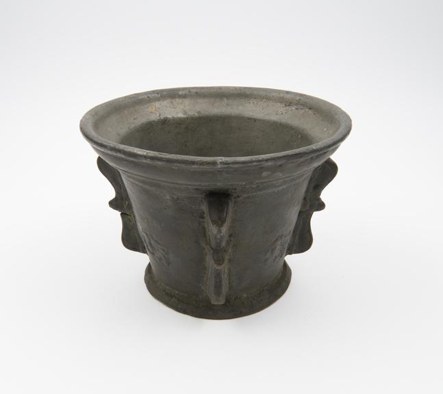 Tall large bronze mortar with silver colour | Science Museum Group ...