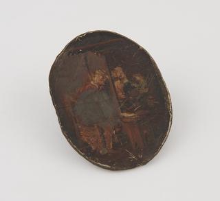 Wooden snuff box lid | Science Museum Group Collection