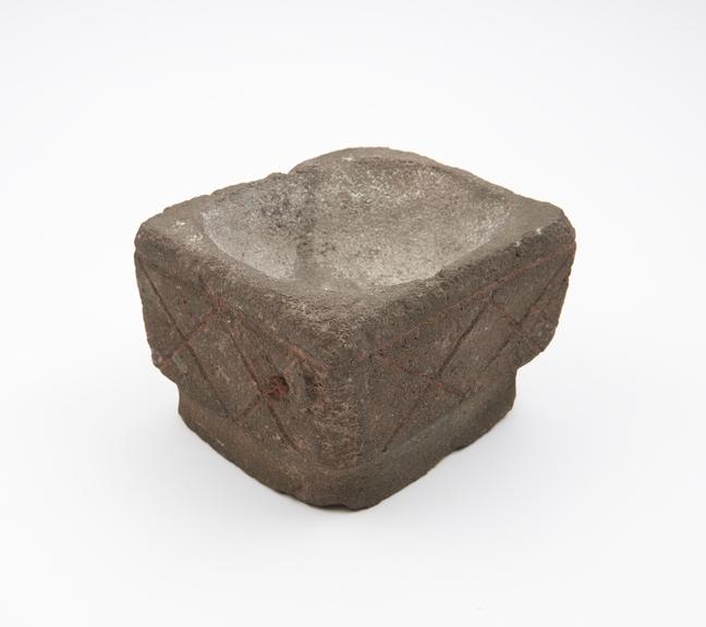 Rectangular mortar in porous stone | Science Museum Group Collection