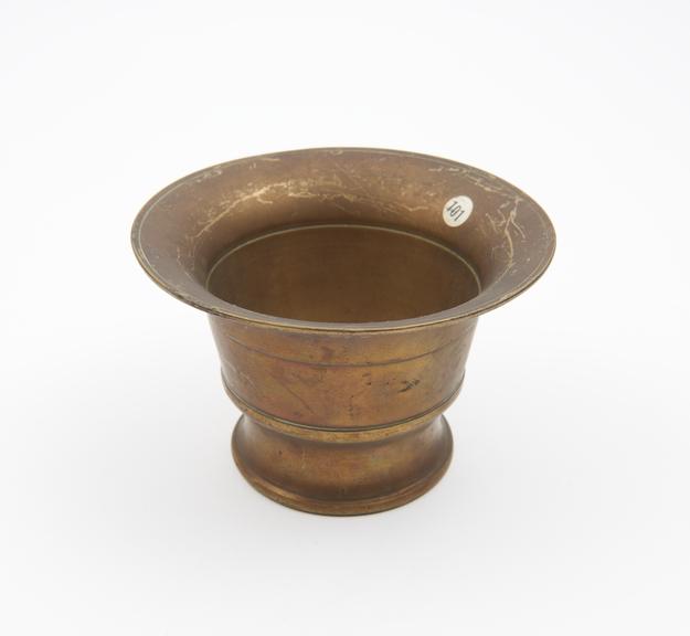 Brass bell shaped mortar | Science Museum Group Collection