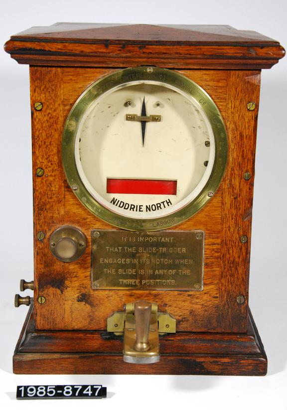 Telegraph block instrument; "Niddrie North"; made by W R Sykes ...