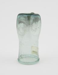 Glass jar, rectangular base, circular top | Science Museum Group Collection