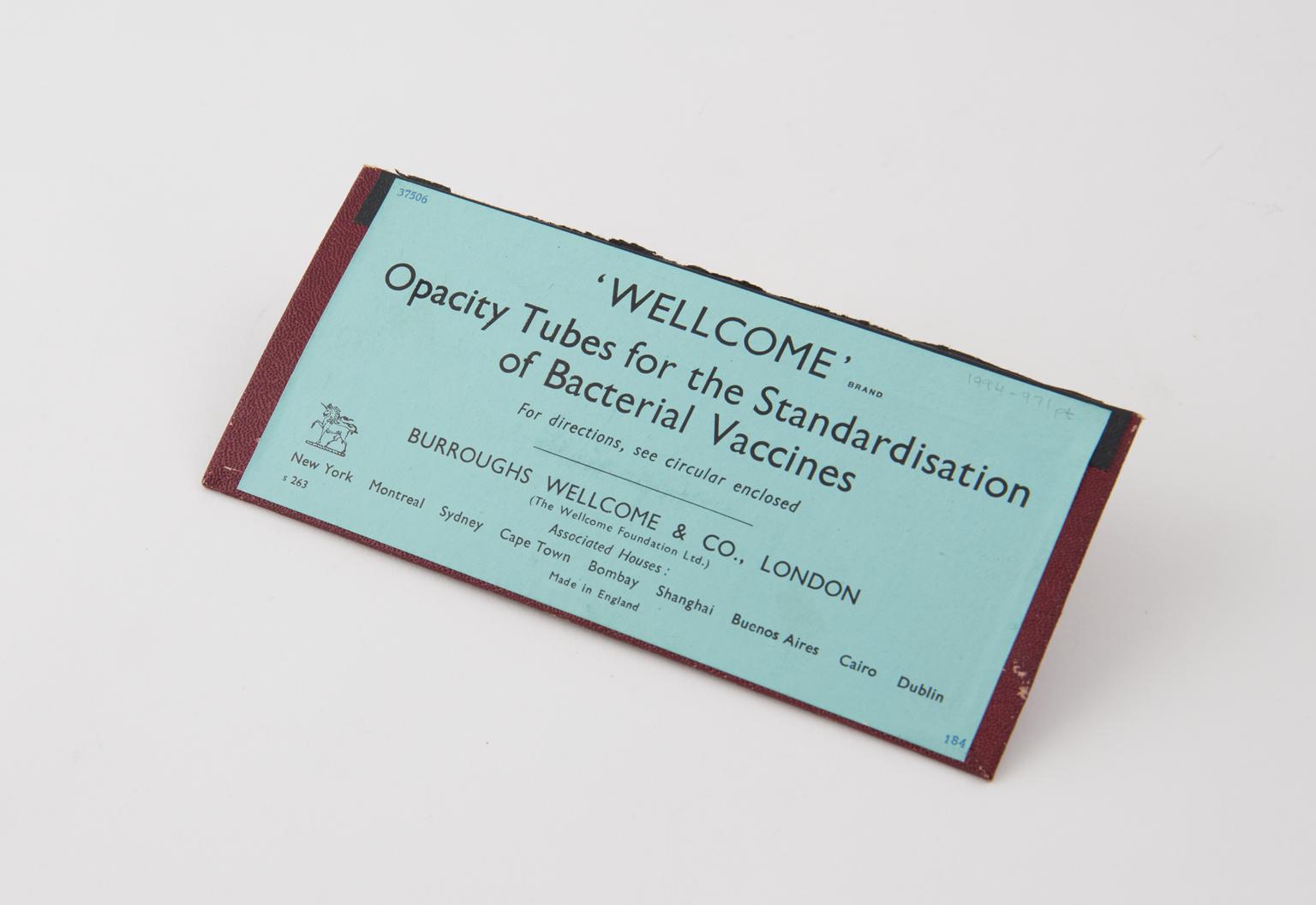 Opacity Tubes for standardisation of bacterial vaccines | Science ...