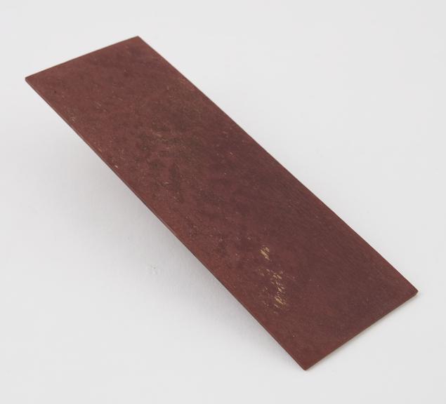 Rust brown colour Parkesine sample sheet | Science Museum Group Collection