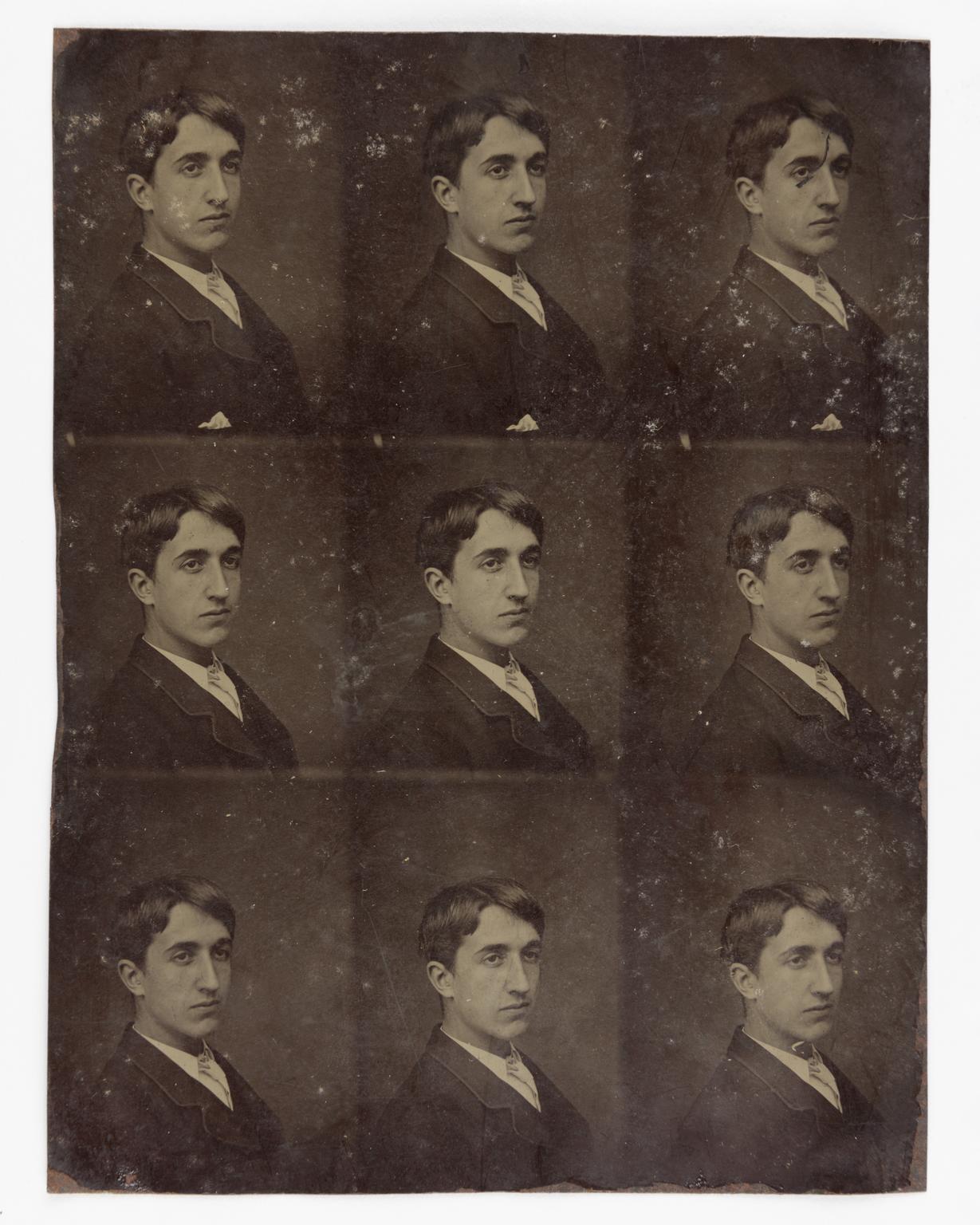 Tintype of facial expressions | Science Museum Group Collection
