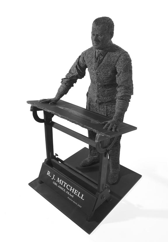Stone sculpture of R J Mitchell | Science Museum Group Collection