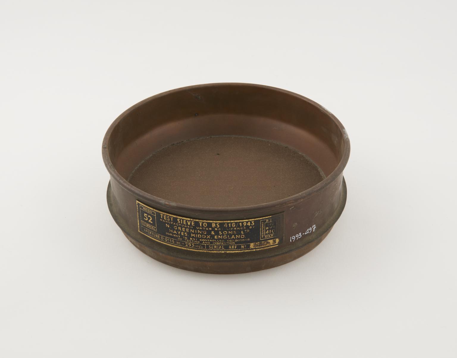 British Standard sieve to "BS 410" | Science Museum Group Collection