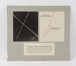 Photogaphic print and diagram, showing delta-rays along an alpha-ray ...