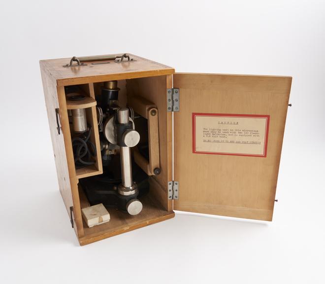 Microscrope with built in illumination for examining objects by ...