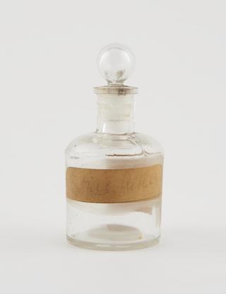 Circular clear glass bottle with bulbous stopper | Science Museum Group ...