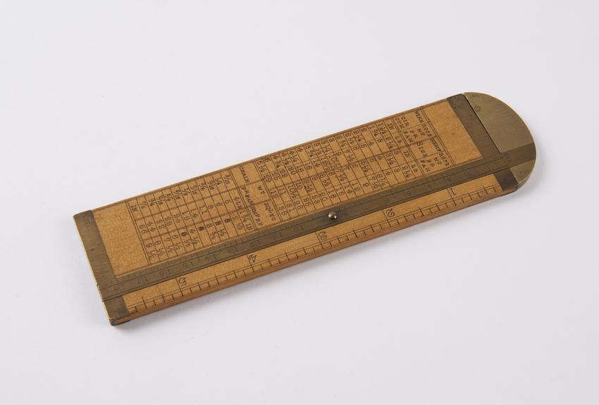 Nautical slide rule for weights of wire | Science Museum Group Collection
