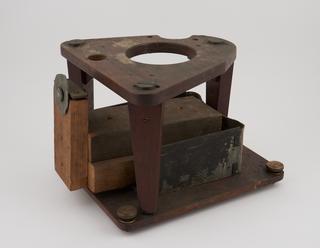 Wooden stand with lead shield | Science Museum Group Collection