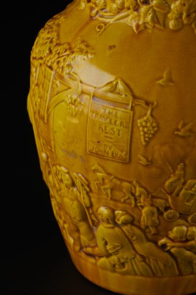 Ceramic jug depicting 'The Two Drivers' Coach and locomotive | Science ...