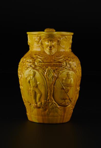 Ceramic jug depicting 'The Two Drivers' Coach and locomotive | Science ...
