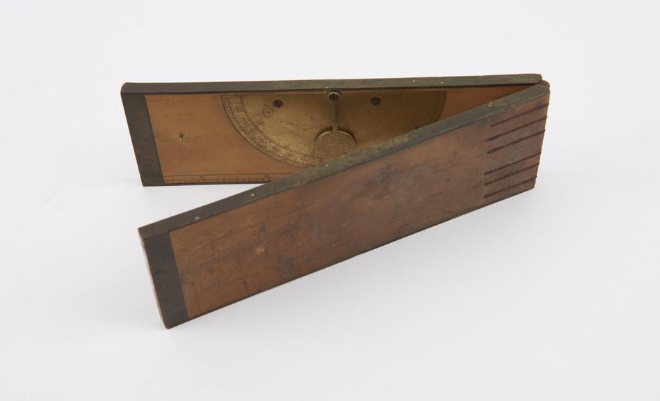 Folding clinometer, with conversion tables for gradient/angle and ...