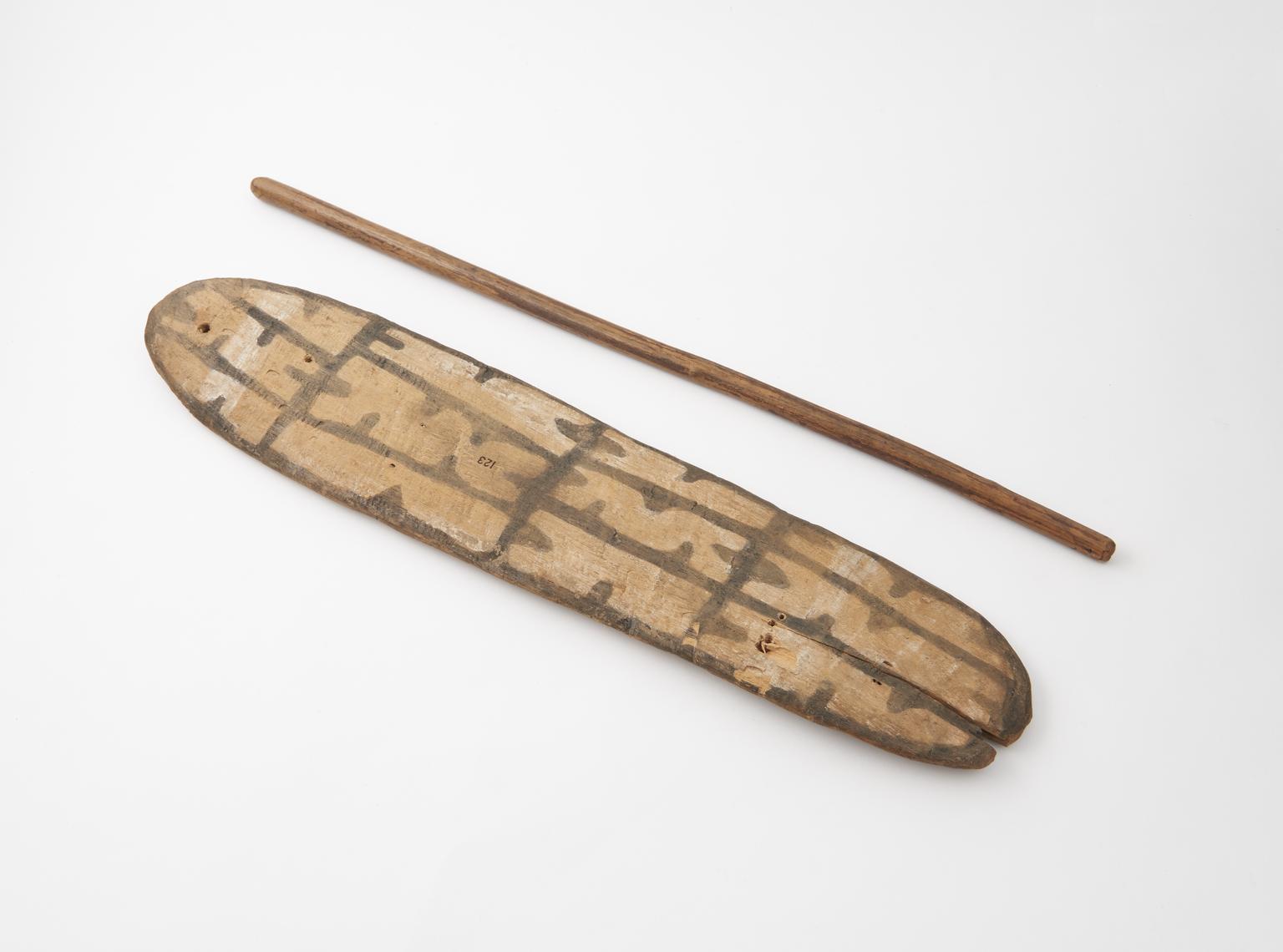 Fire-plough and Hearth (lengths 18 ins and 17 ins); hearth oval in ...