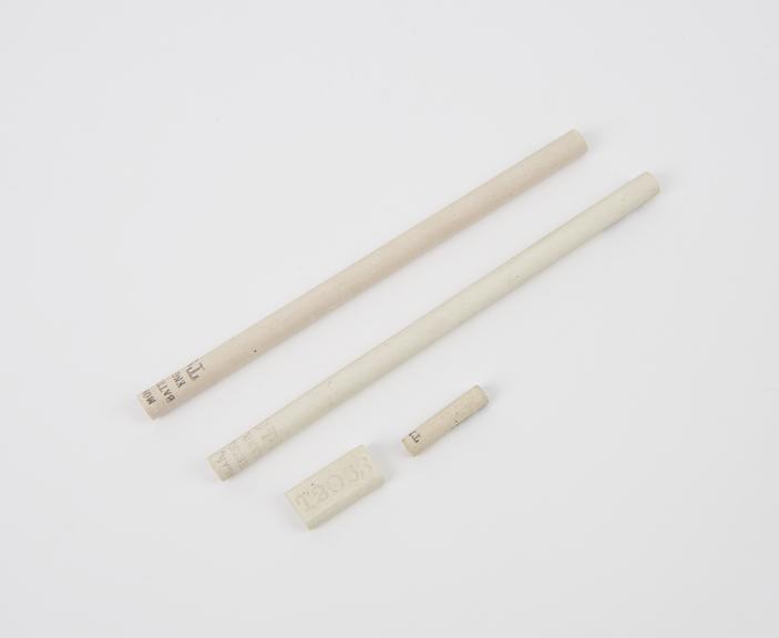 Five Battersea clay insulating tubes | Science Museum Group Collection