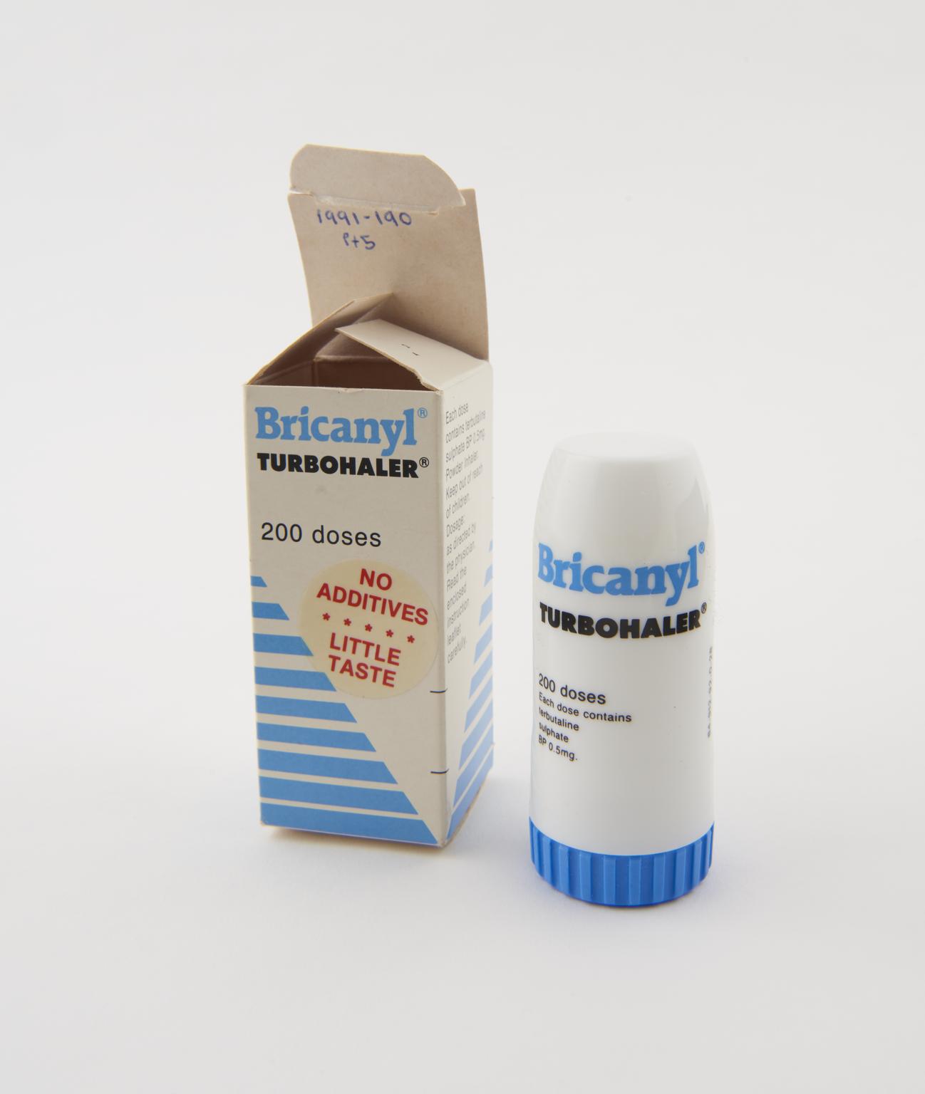 Bricanyl Turbohaler, asthma inhaler, 1990, Astra | Science Museum Group ...