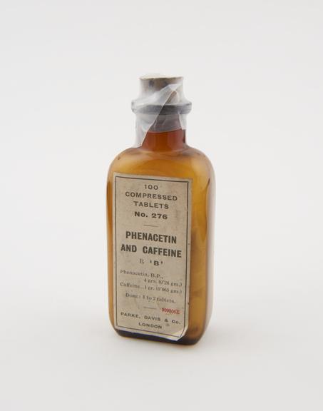 Bottle of phenacetin and caffeine tablets | Science Museum Group Collection