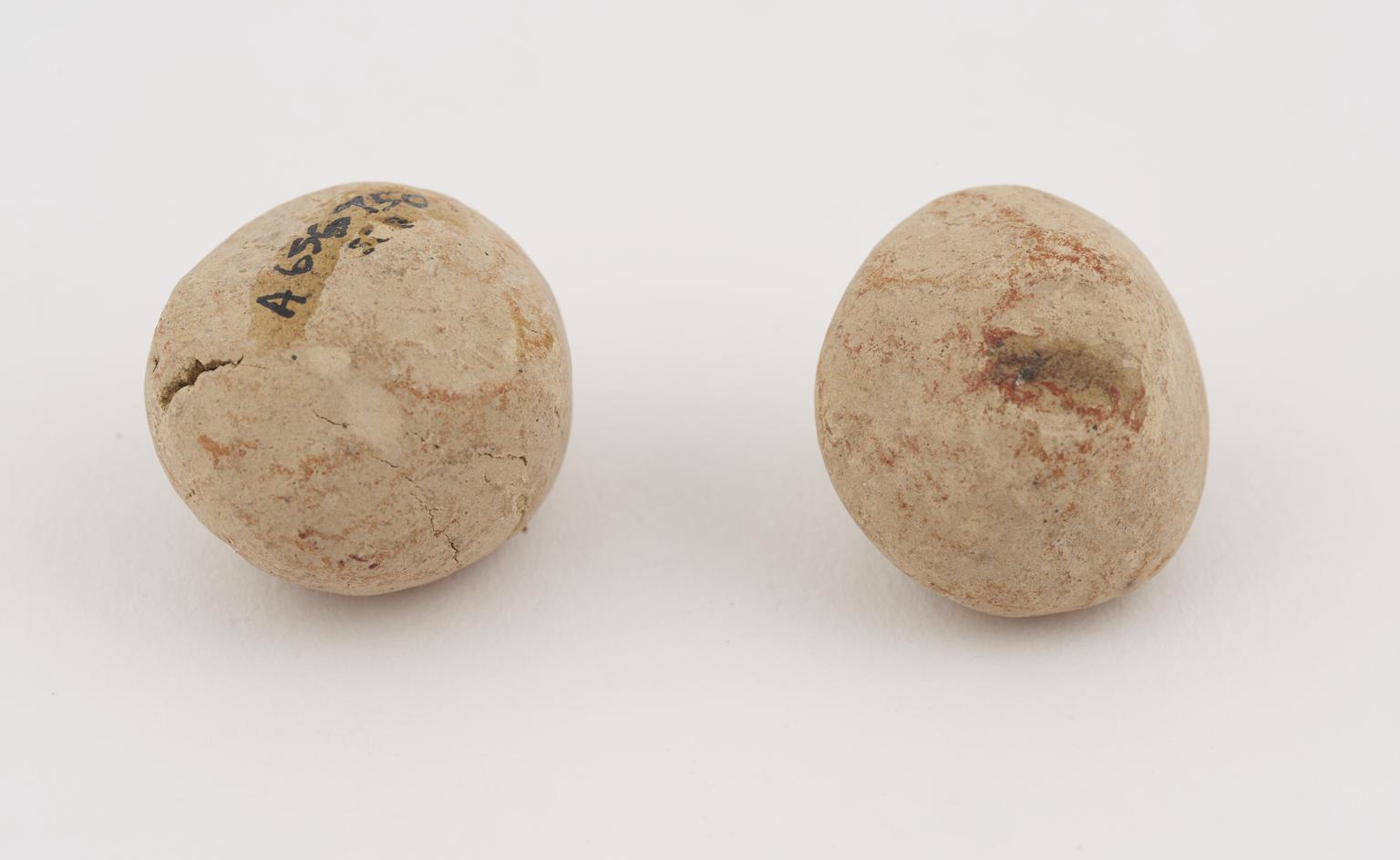 Two terra sigillata balls of buff pressed clay, Turkey, 1501 to 1915 ...