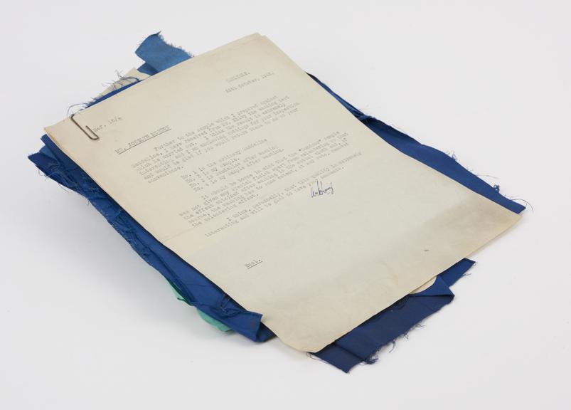Samples and correspondence - semi-glazed finishes, 1945. Part of the ...