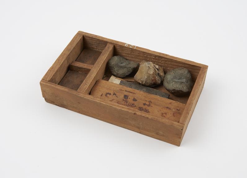 Tinder-box (length 7 1/4 ins) compartments contain flint | Science ...