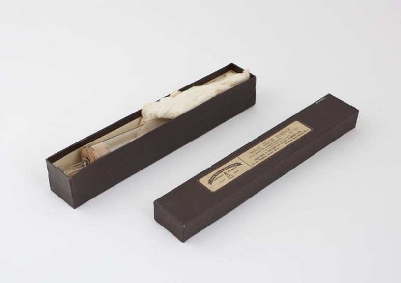 Glass piston-action syringe, in cardboard box | Science Museum Group ...