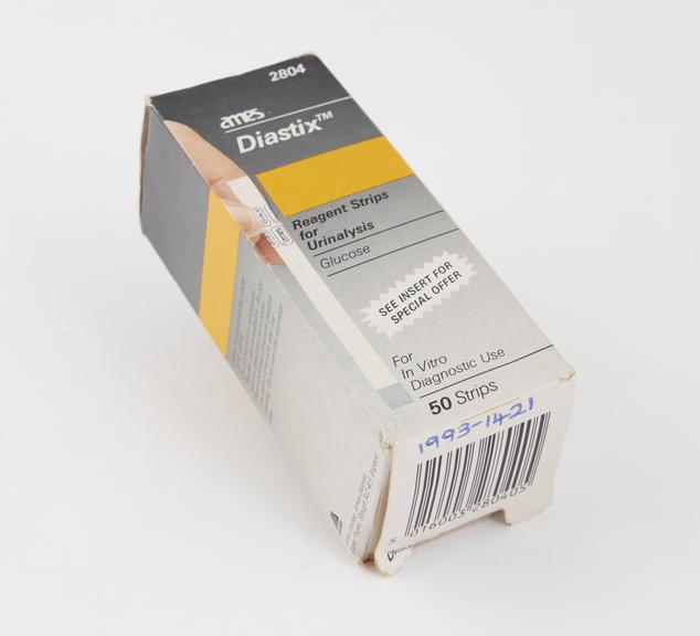 Bottle of 50 Ames Diastix Reagent strips for glucose urinalysis ...