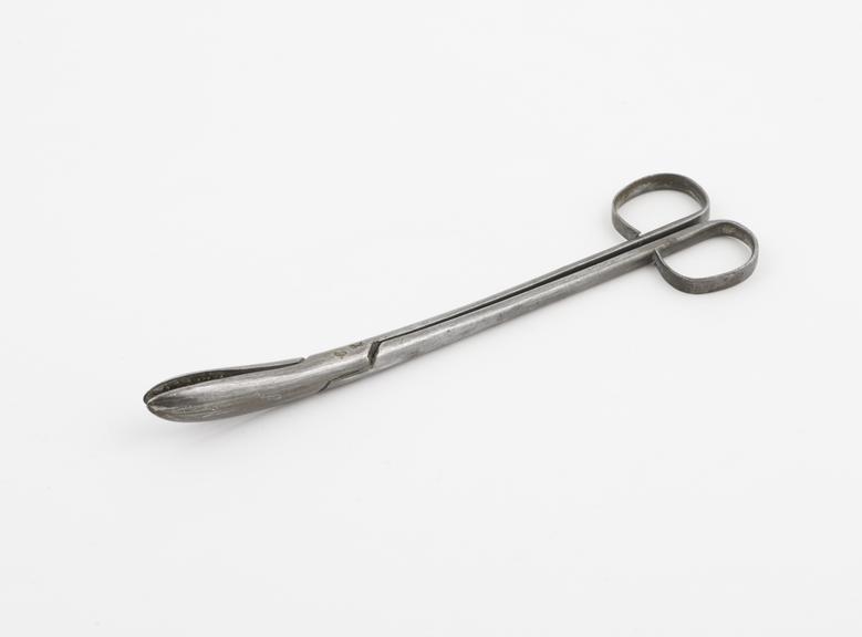 Small pair of curved lithotomy forceps with cross-action shanks ...