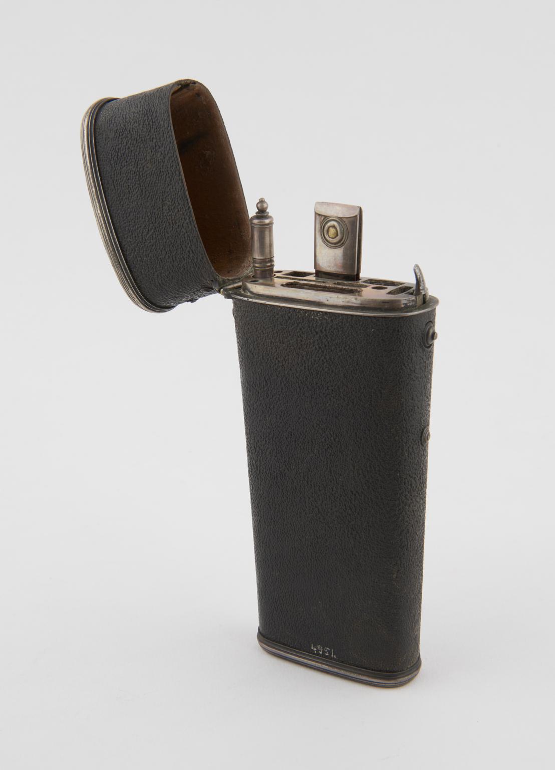 Pocket surgical instrument set in silver mounted fishskin case ...