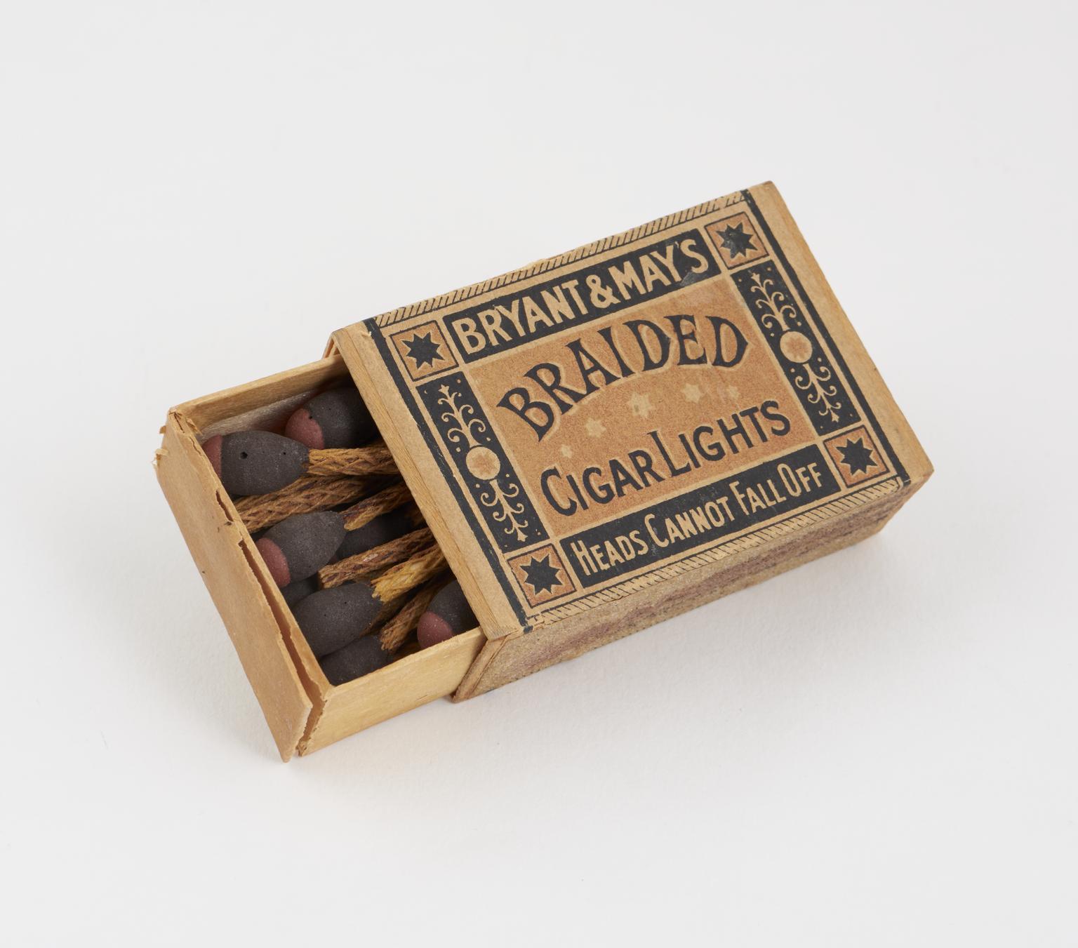 One of several boxes of Bryant & May's "Braided Cigar Lights" | Science ...