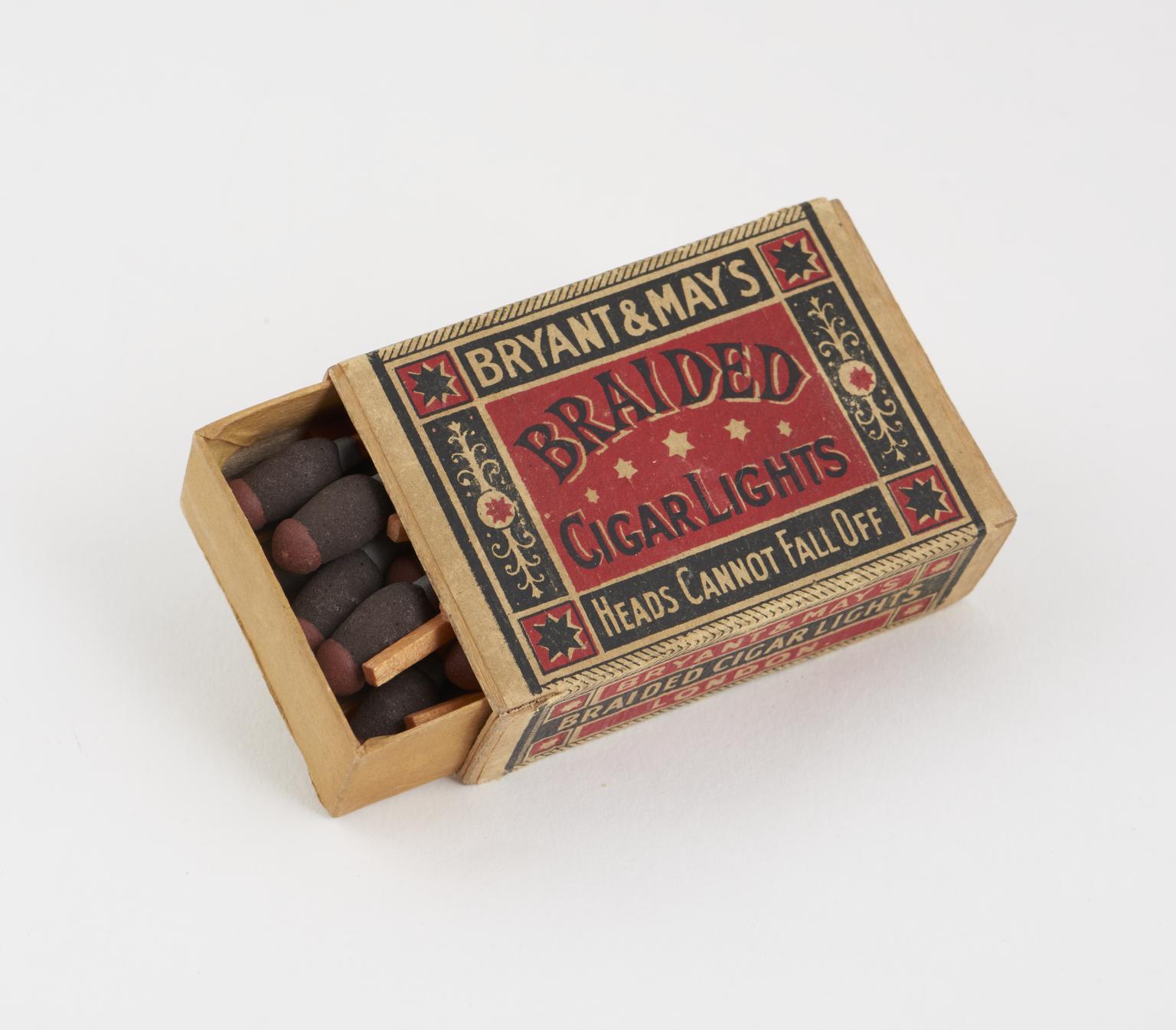 One of several boxes of Bryant & May's "Braided Cigar Lights" | Science ...