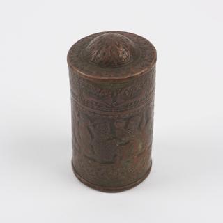 Cylindrical copper trinket box | Science Museum Group Collection