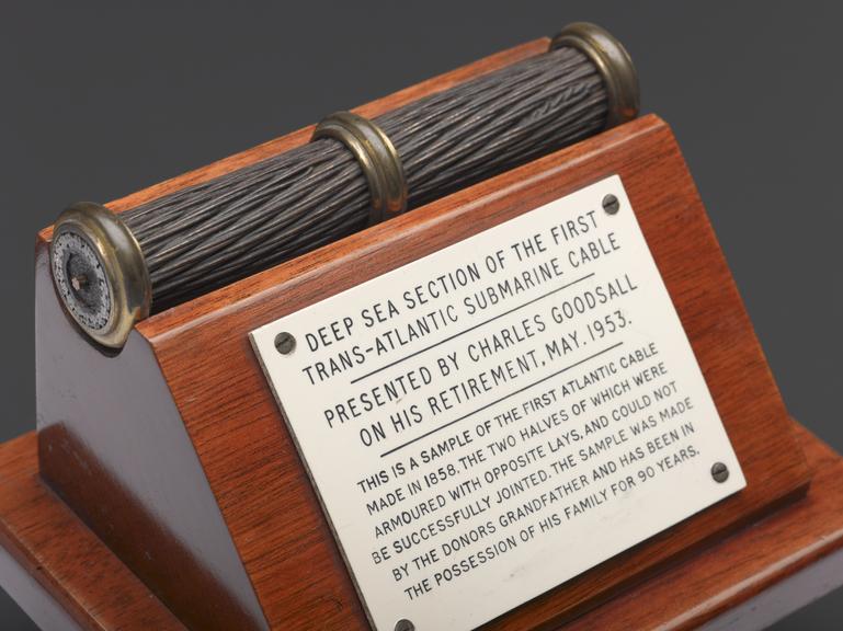 Sample of deep-sea section of first transatlantic cable, 1857-1858 ...