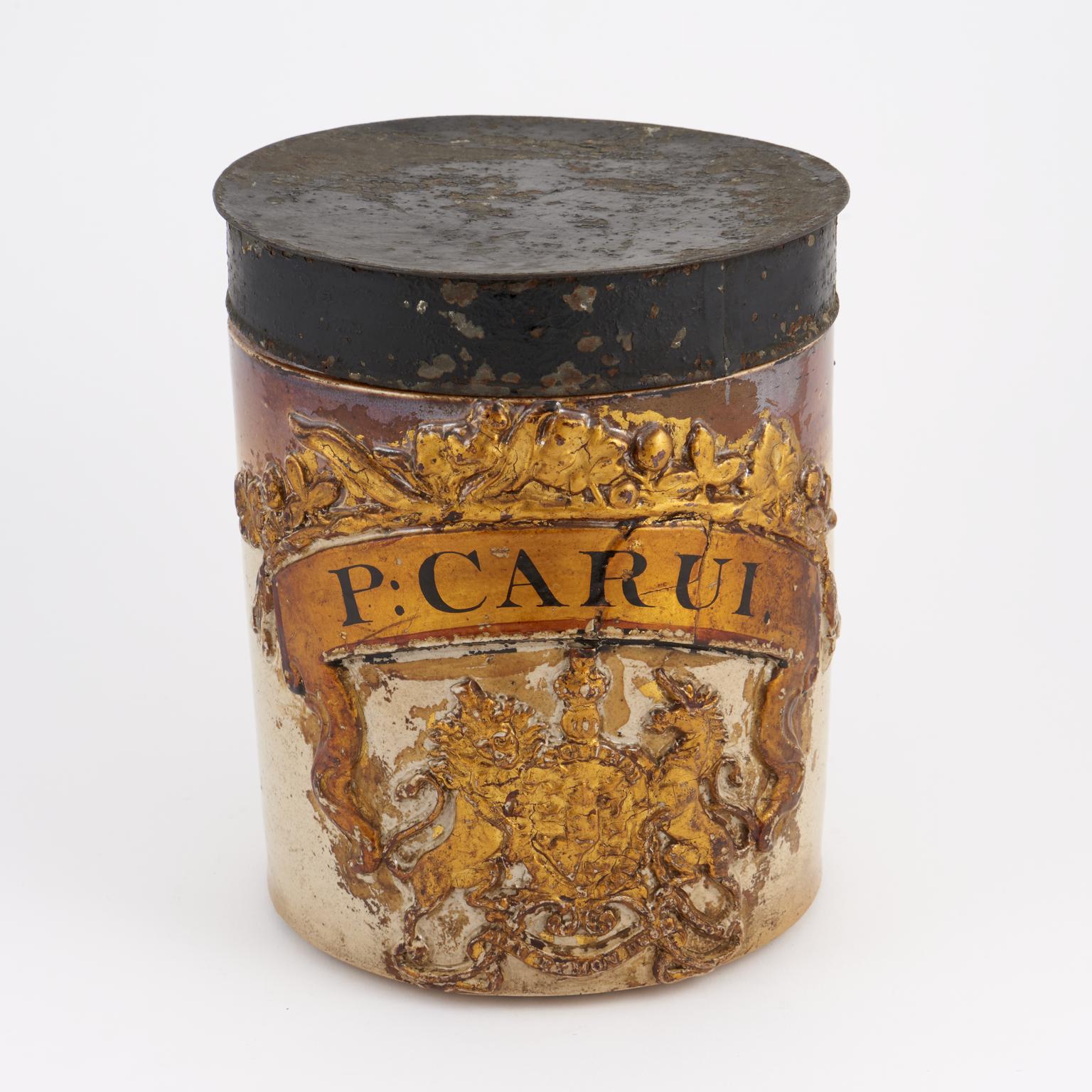 Stoneware drug jar with lid | Science Museum Group Collection